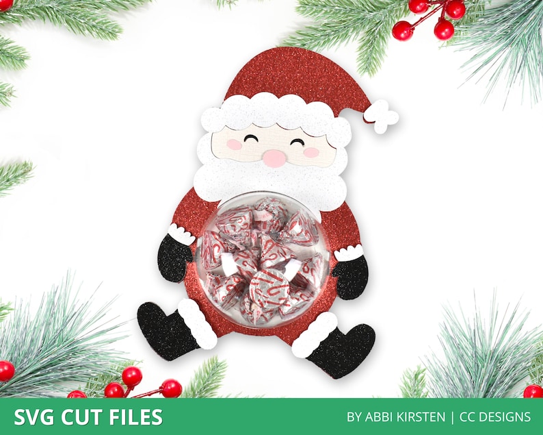 Santa Candy Holders SVG Cut Files Christmas Candy Holder - Etsy