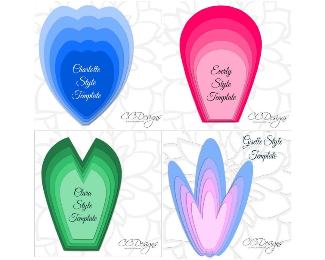 PDF Printable Paper Flower Templates, Giant Paper Flower Wall, DIY ...