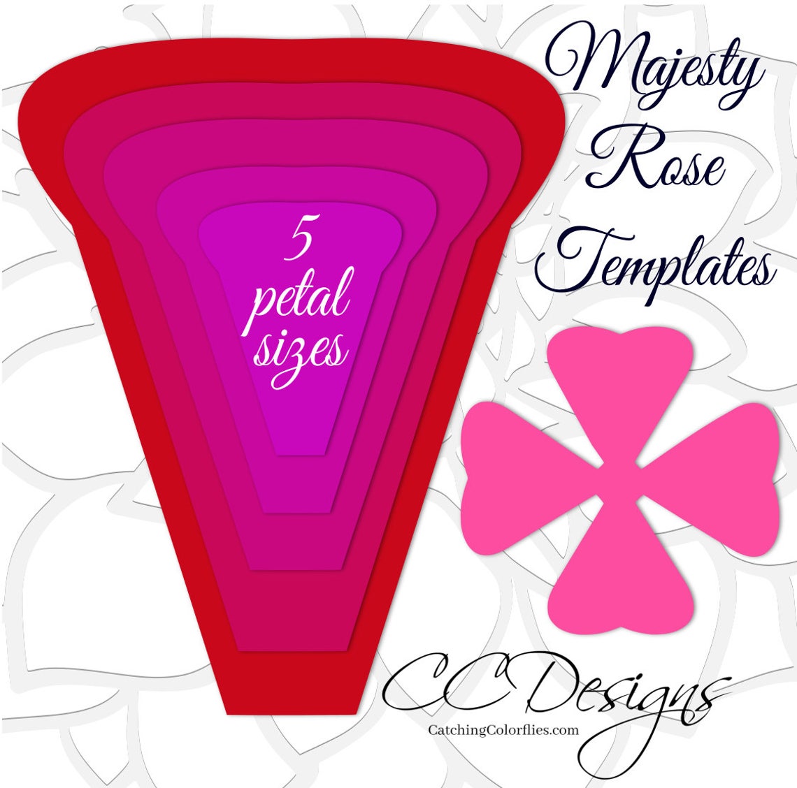 Giant Paper Rose Flower Templates Large Flower Patterns | Etsy