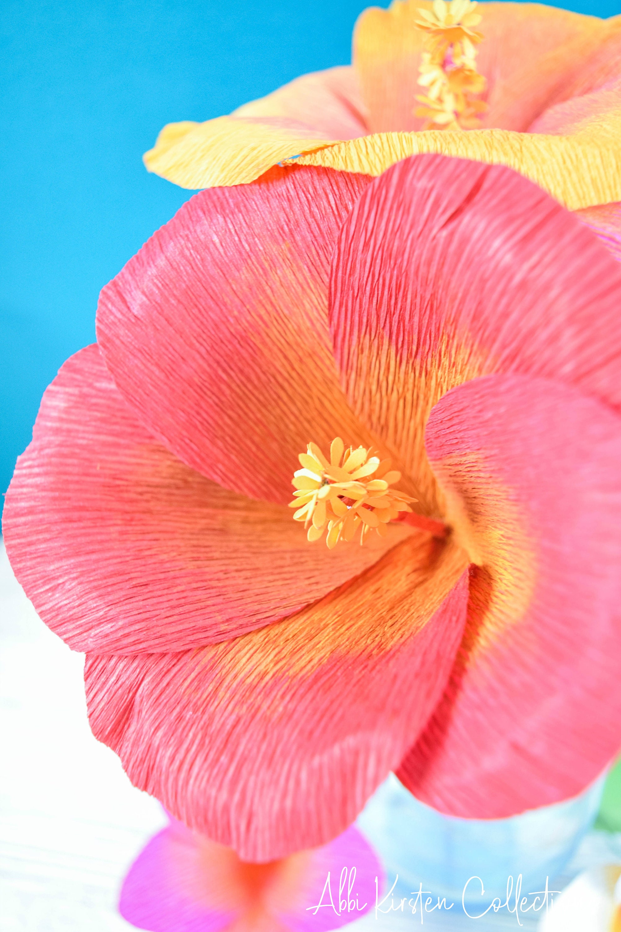 Crepe Hibiscus Paper Flower Templates, Paper Flower Template SVG for ...