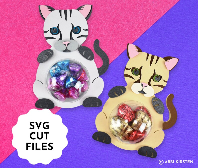 Kitty Cat Candy Holders SVG Cut Files Candy Holders - Etsy
