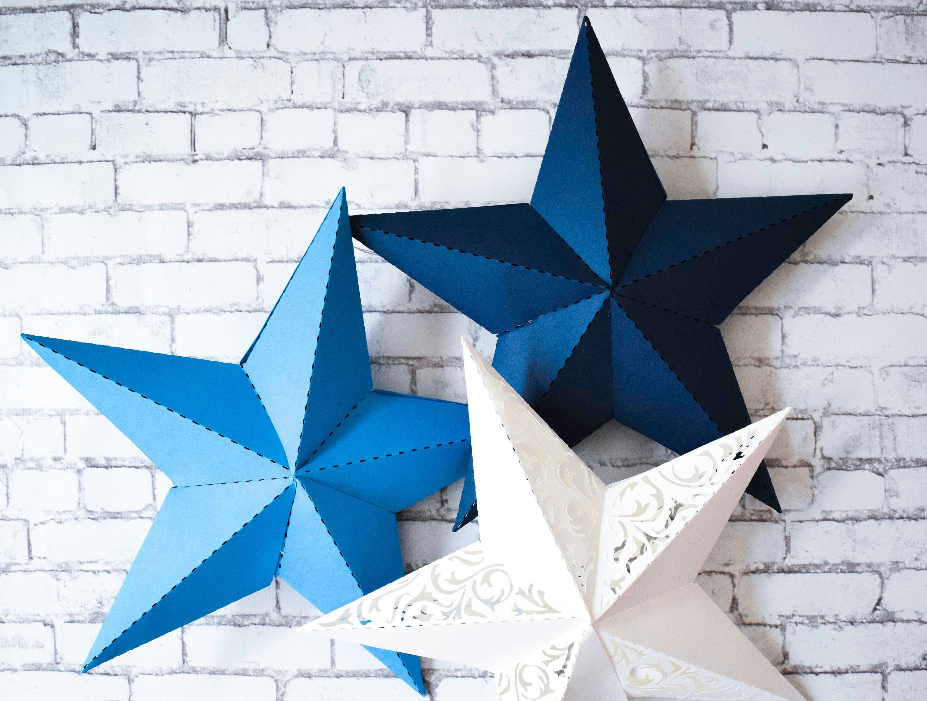 3D Paper Star Printable Template, SVG Star Cut Files, DXF Files, Large ...