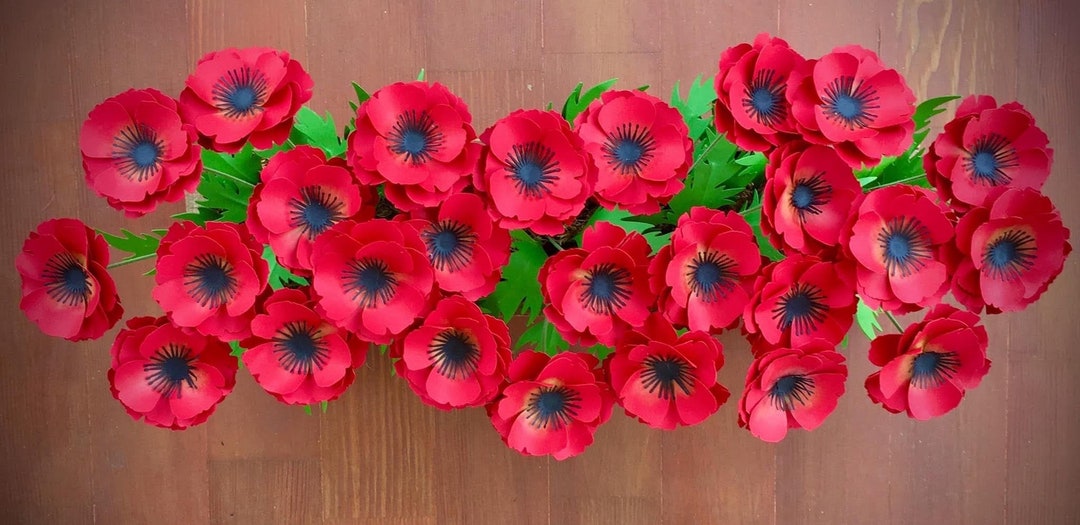 Poppy Paper Flower SVG and PDF Templates, DIY Small Paper Flower ...