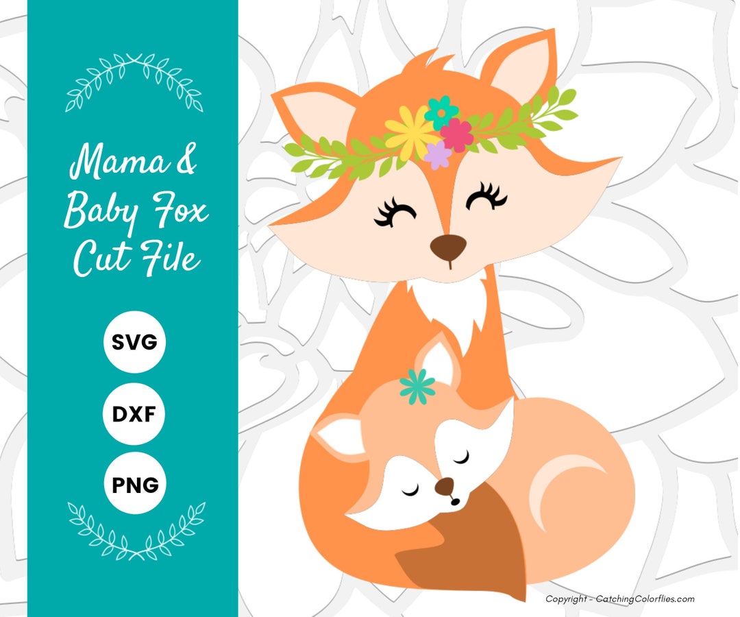 Mama and Baby Fox SVG Cut File, Cute Woodland Fox SVG, Woodland Animals ...