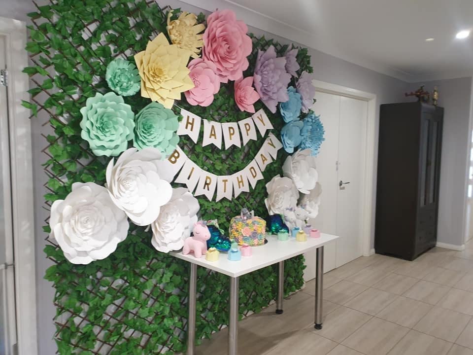 Flower Backdrop Templates, Paper Flower SVG and PDF Printables, Large ...