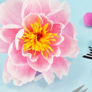 DIY Crepe Peony Paper Flower Template, Peony Paper Flower Svg Cut Files ...