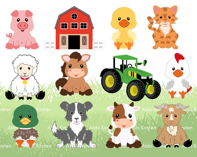 Barnyard Farm Animals SVG Bundle Farm Animal Clipart Tractor - Etsy Canada