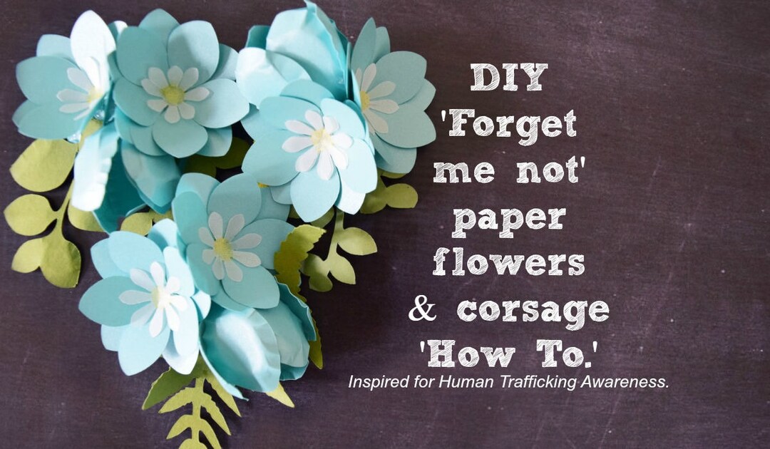 Small DIY Paper Flower Templates & Tutorial, Forget Me Not, Paper ...