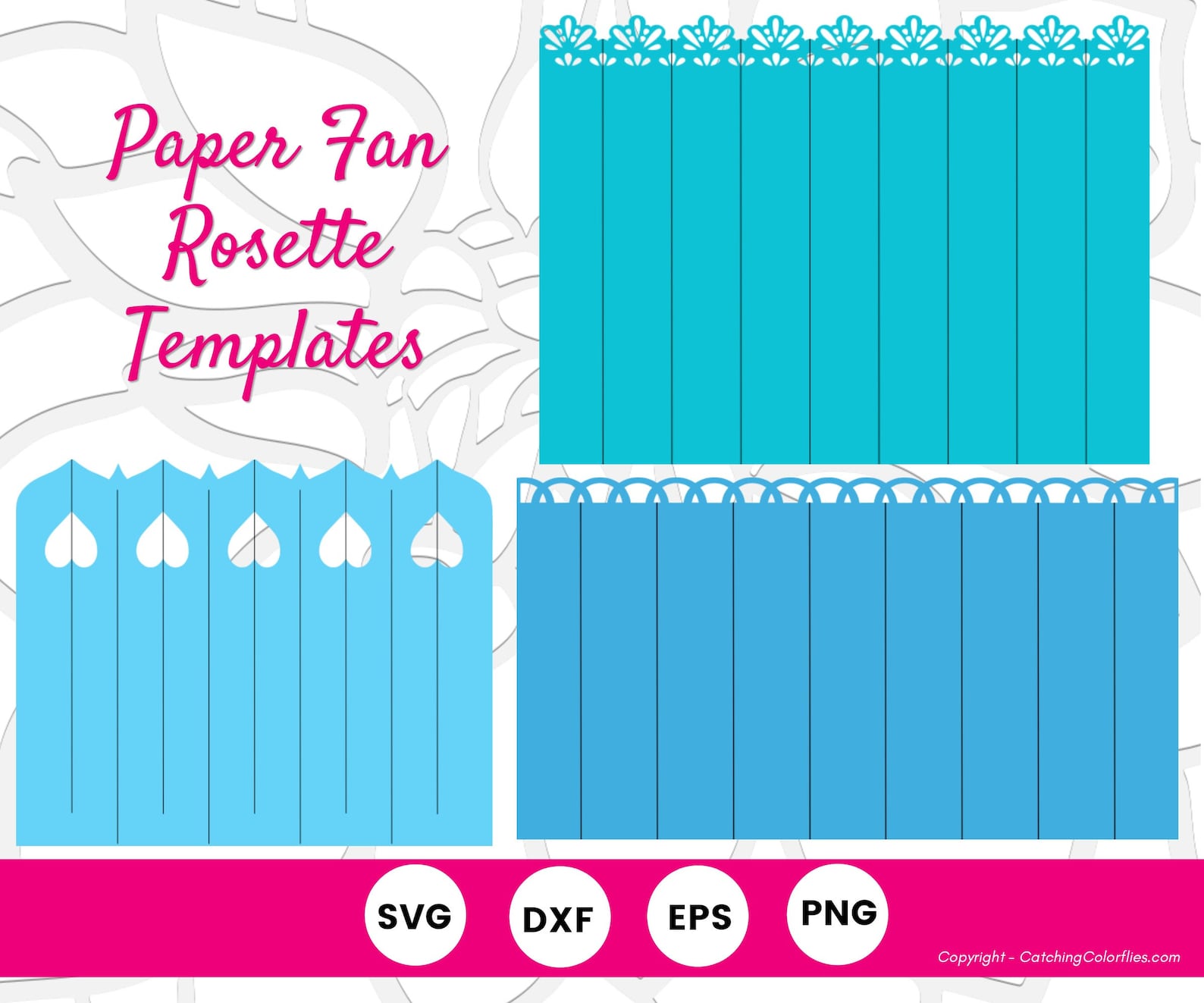 DIY Paper Fan Rosette SVG Flower Templates, Hanging Paper Rosettes ...