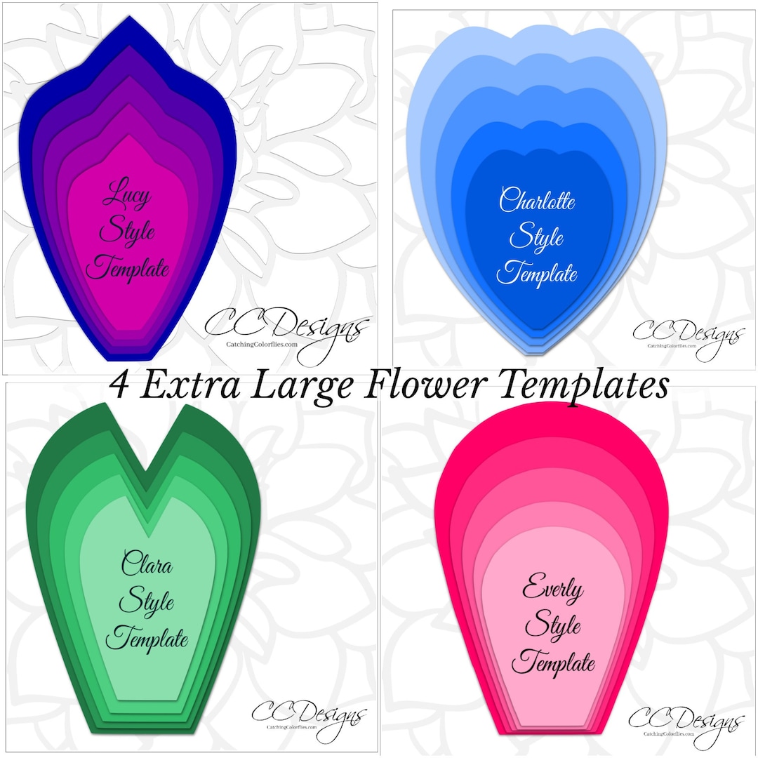 Easy Large Paper Flowers, PDF Printable Templates, Giant Paper Flower ...