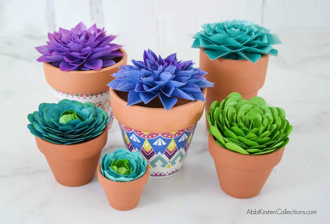 Paper Succulent Plant Flower Template, Succulent SVG Cut Files and PDF ...
