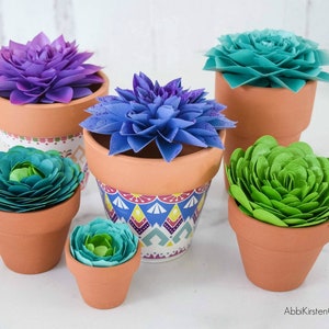 Paper Succulent Plant Flower Template, Succulent SVG Cut Files and PDF ...