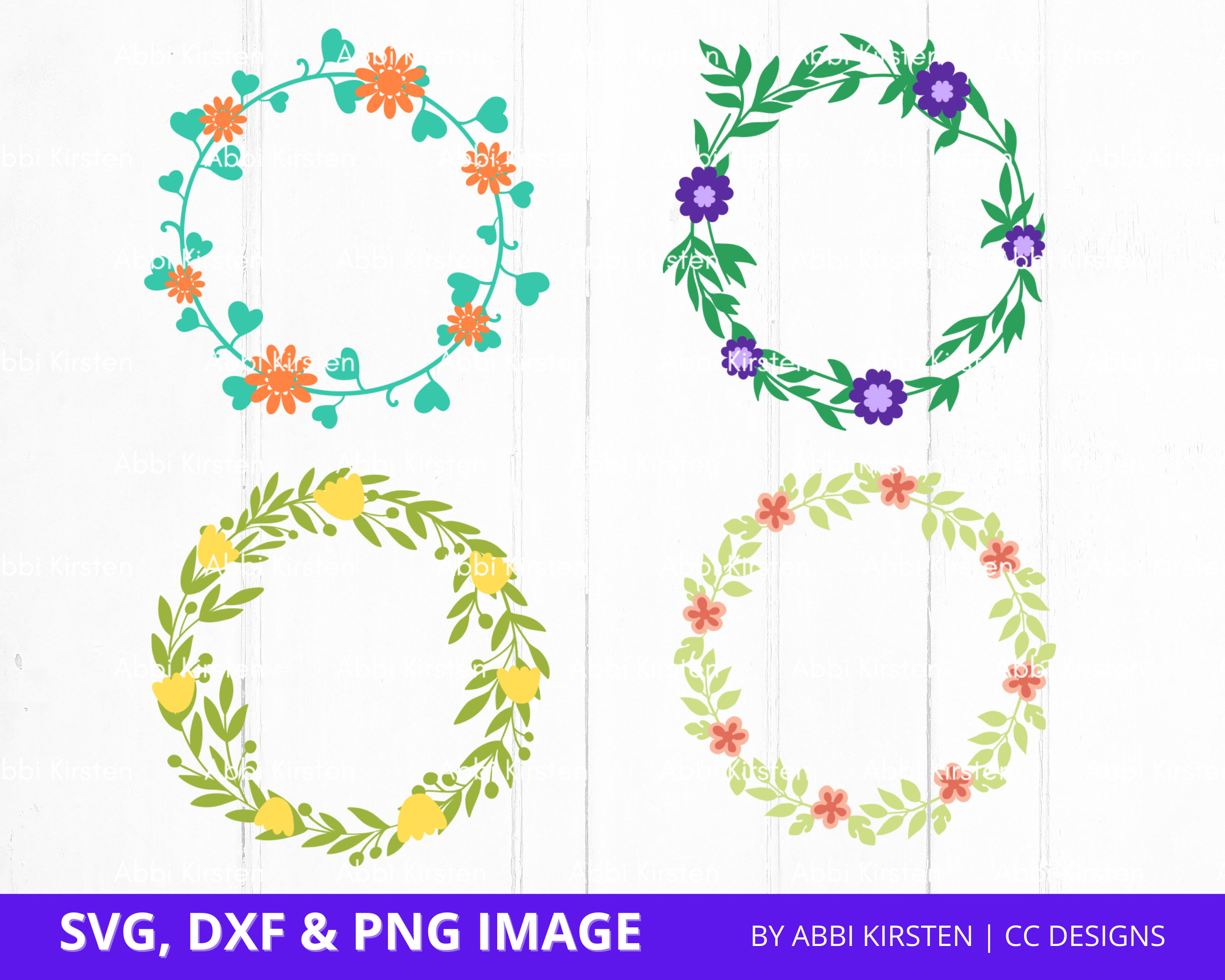 Floral Wreath SVG Bundle Laurel Wreath SVG Cut Files Floral | Etsy
