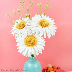 Daisy Paper Flower Pattern With Tutorial, SVG Cut Files and PDF ...