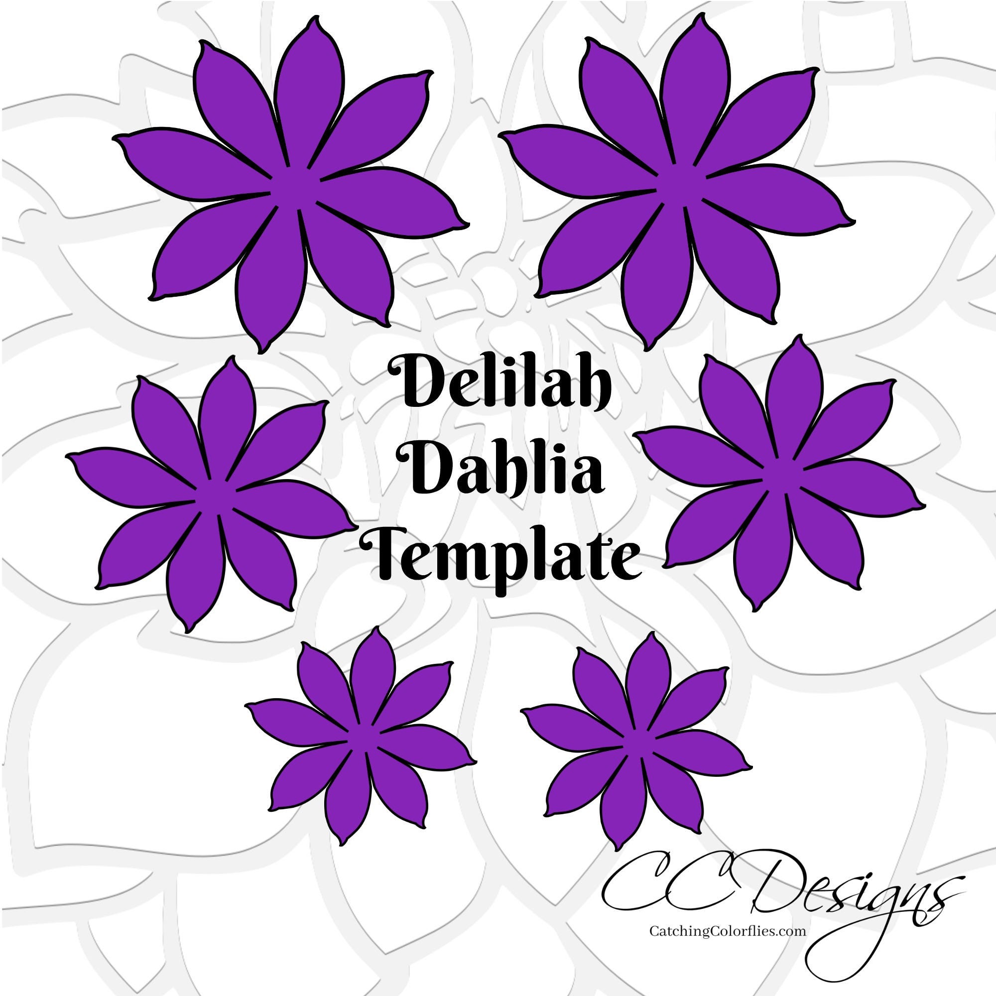 DIY Paper Dahlia Templates, Flower Printable Templates, Paper Flower ...