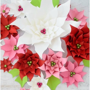 Christmas Paper Poinsettia DIY Flower Templates, Small and Large ...