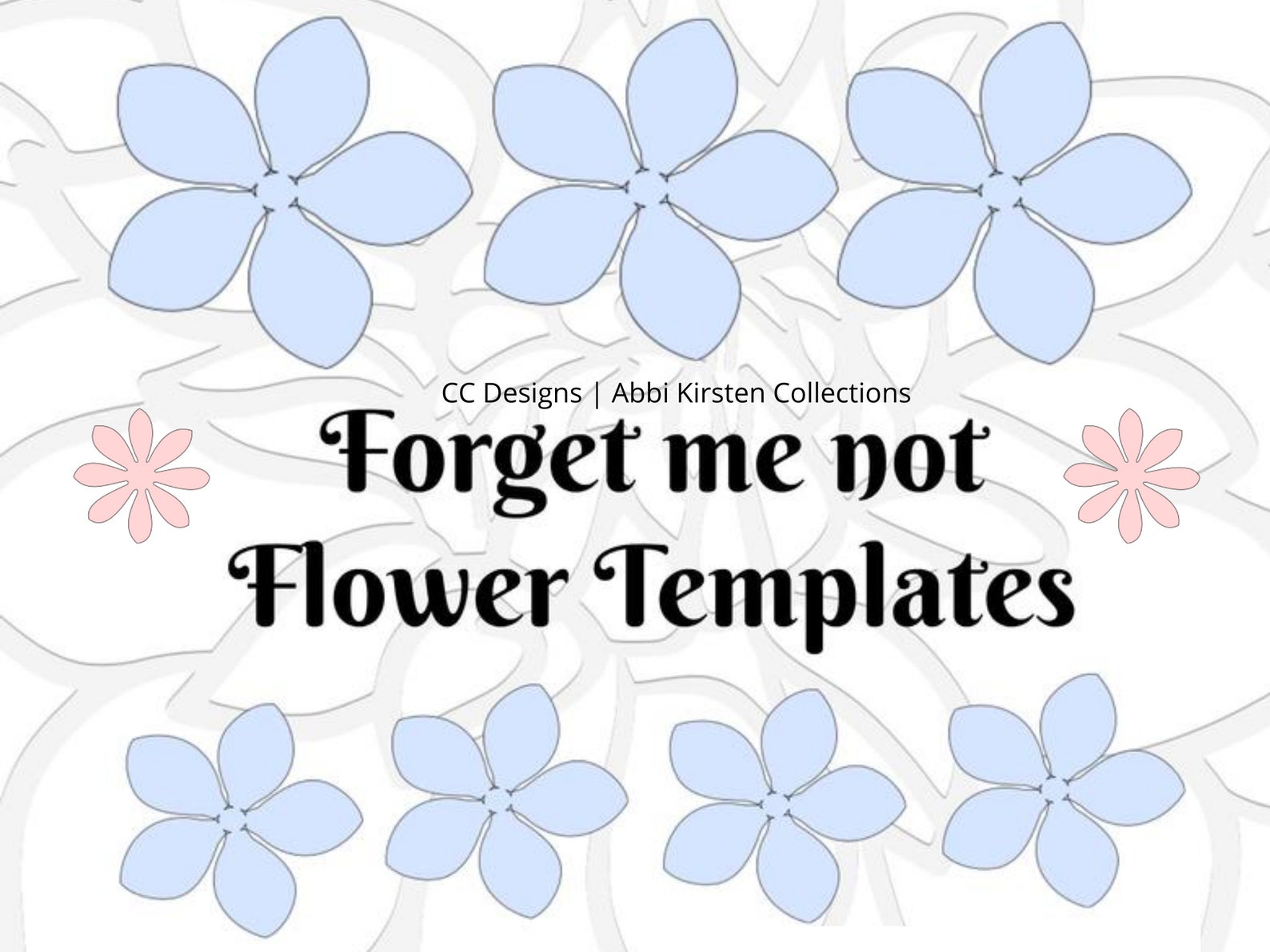 Small DIY Paper Flower Templates & Tutorial Forget me not | Etsy