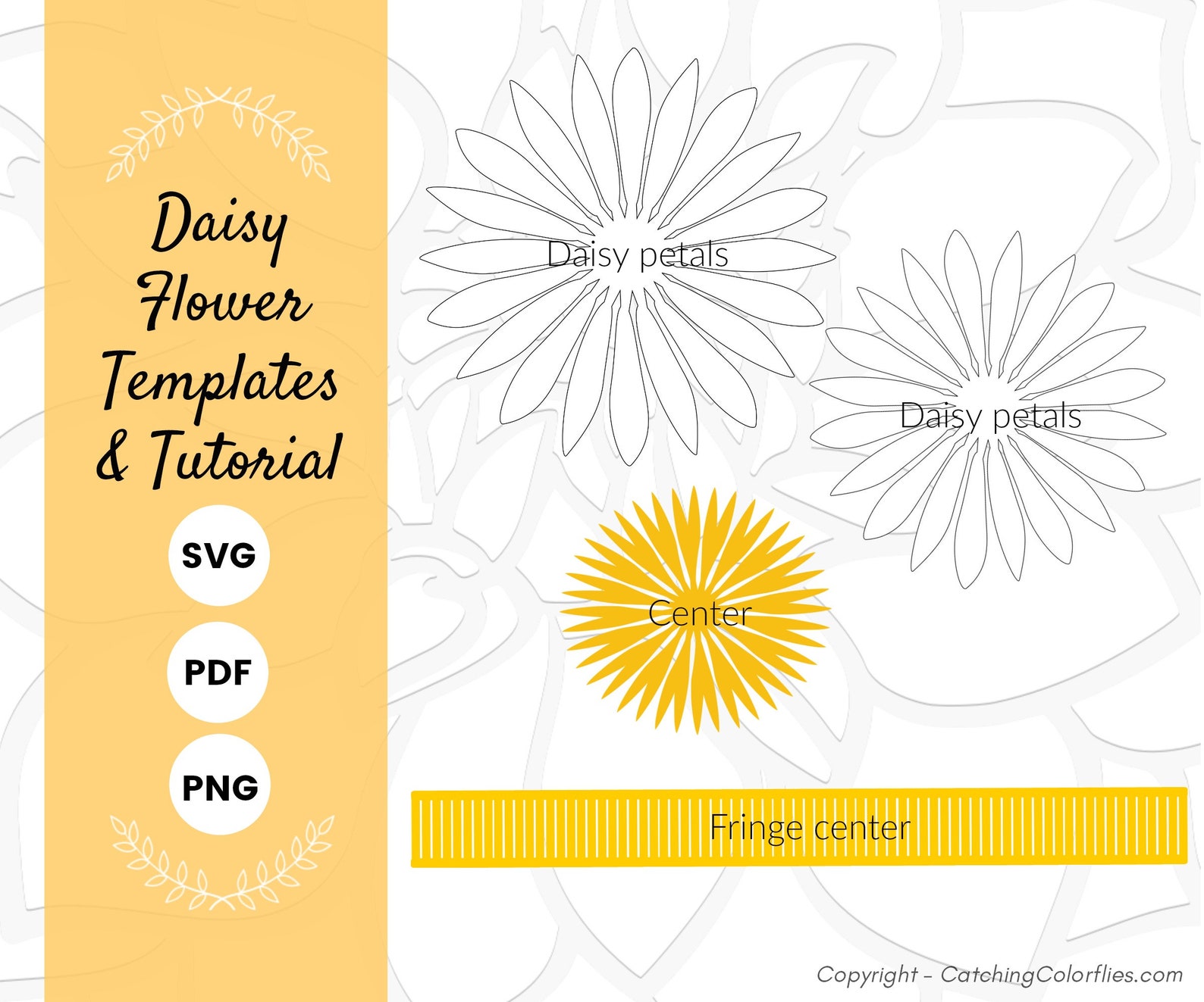 Daisy Paper Flower Pattern With Tutorial SVG Cut Files and - Etsy