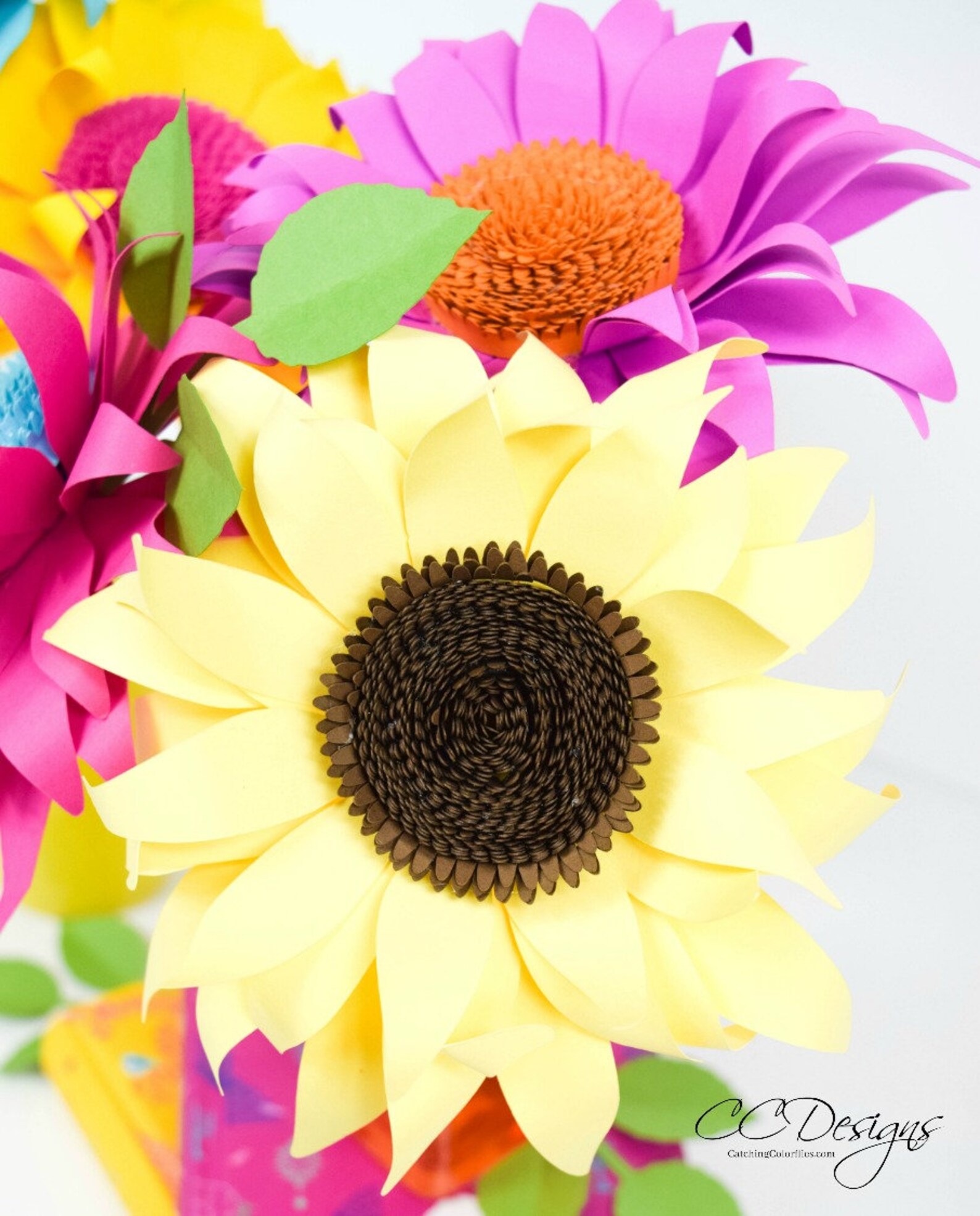 Paper Sunflowers Paper Sunflower Templates DIY Sunflowers - Etsy