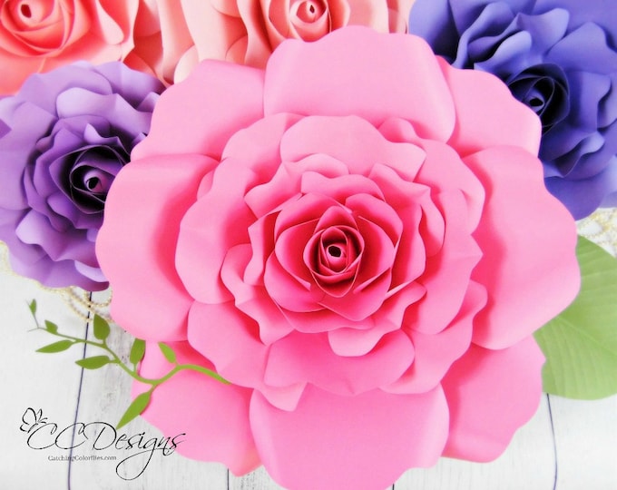 DIY Large Paper Flower Templates- SVG Cut Files- Giant Paper Flowers ...
