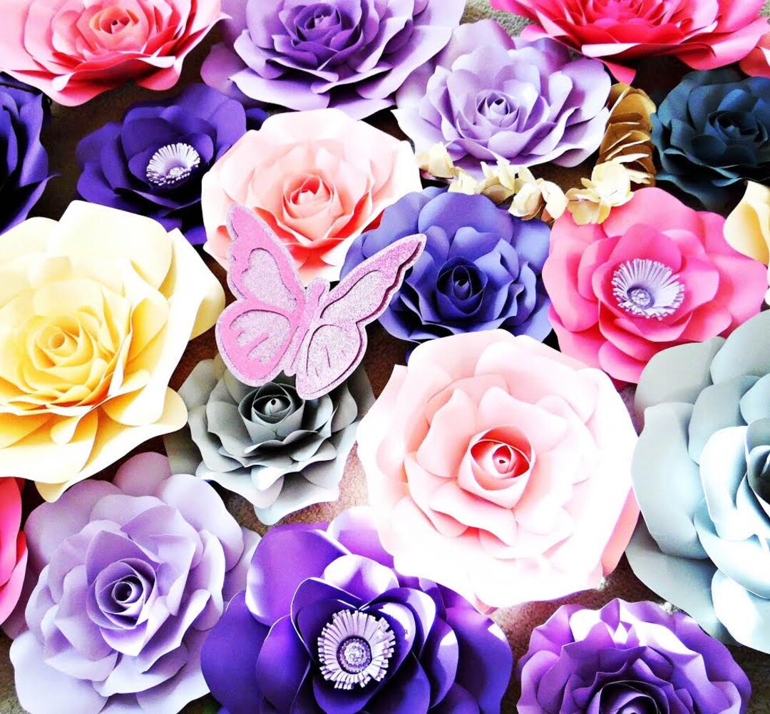 Giant Paper Flower Rose Templates- Paper Flower Patterns & Tutorials ...