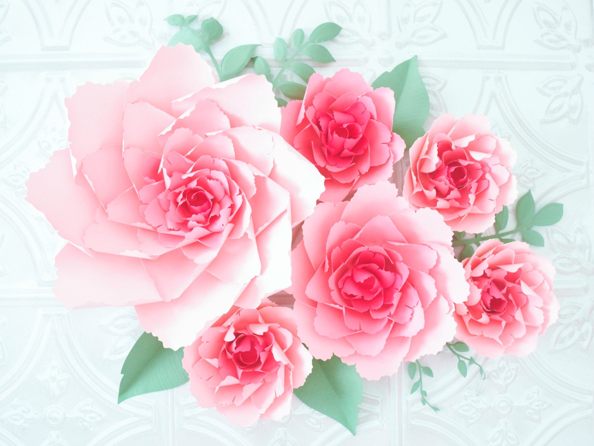 Paper Flower Templates, PDF Printable Flower Templates, Flower SVG Cut ...