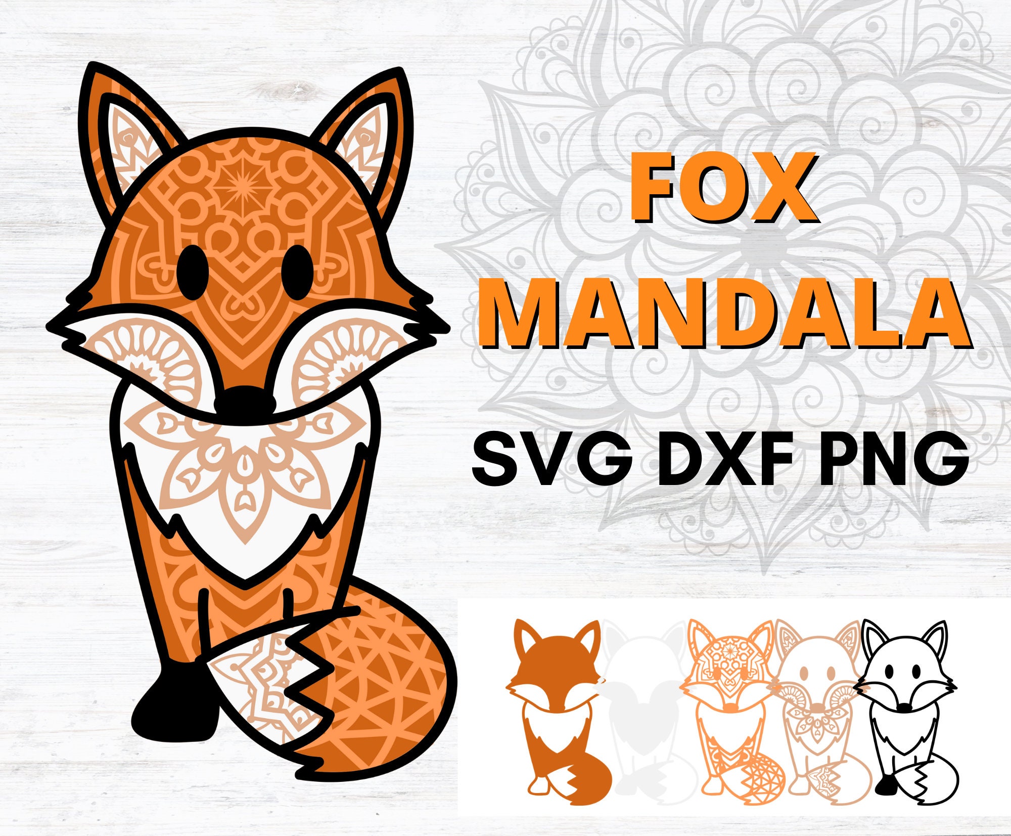 Fox Mandala Paper Craft SVG File Cute Woodland Fox SVG Baby - Etsy