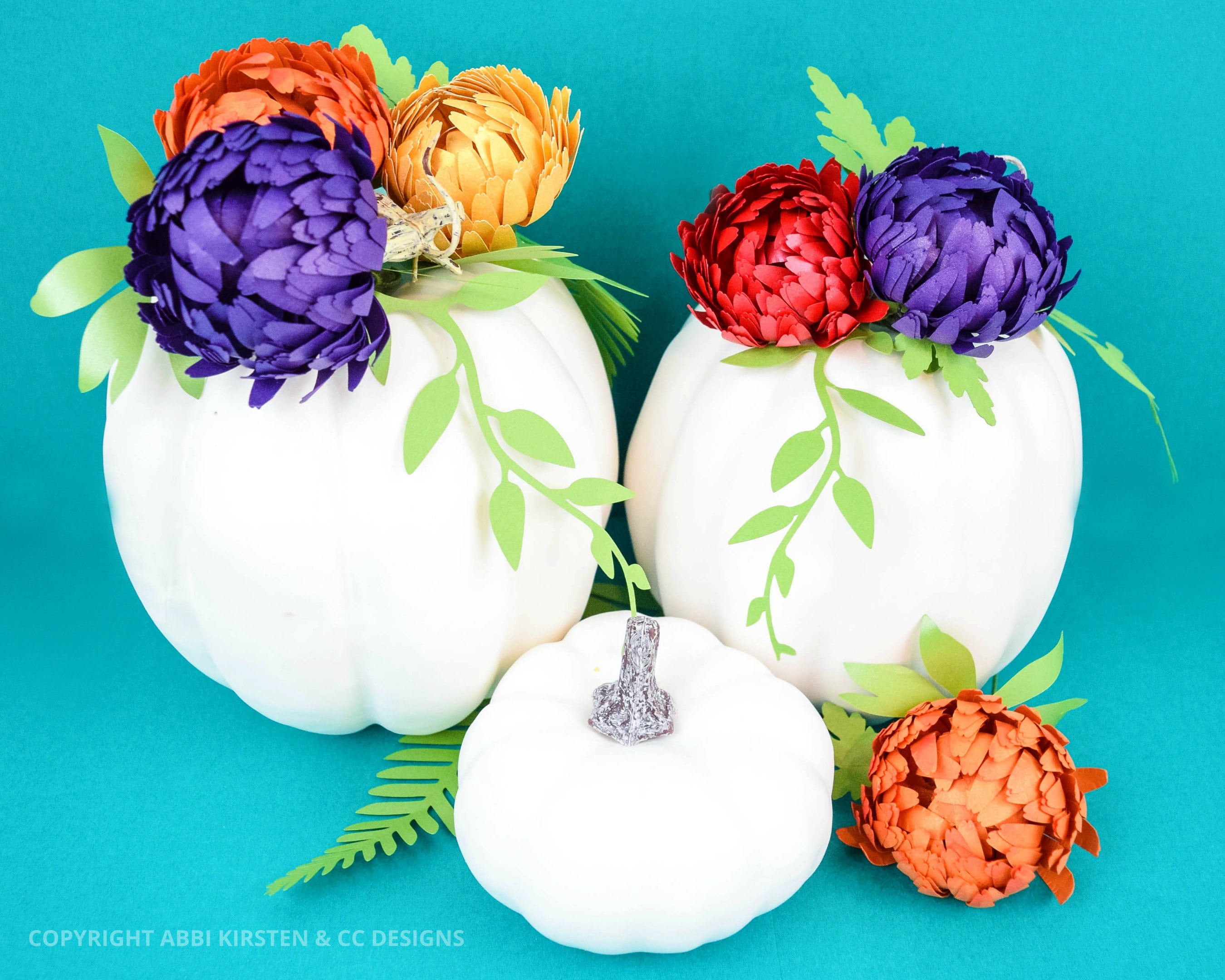 Fall Chrysanthemum Paper Flower Templates Autumn Paper Flower | Etsy