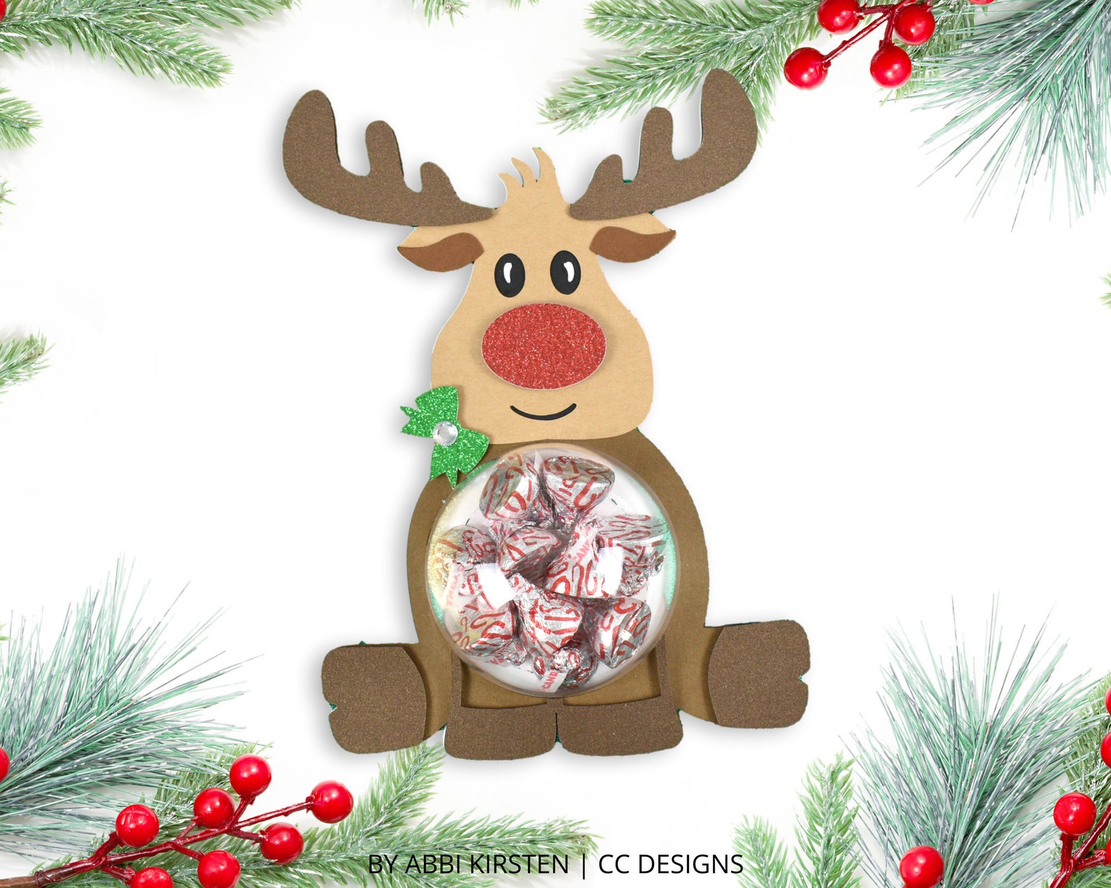 Rudolph Reindeer Candy Holders SVG Cut Files, Christmas Candy Holder ...