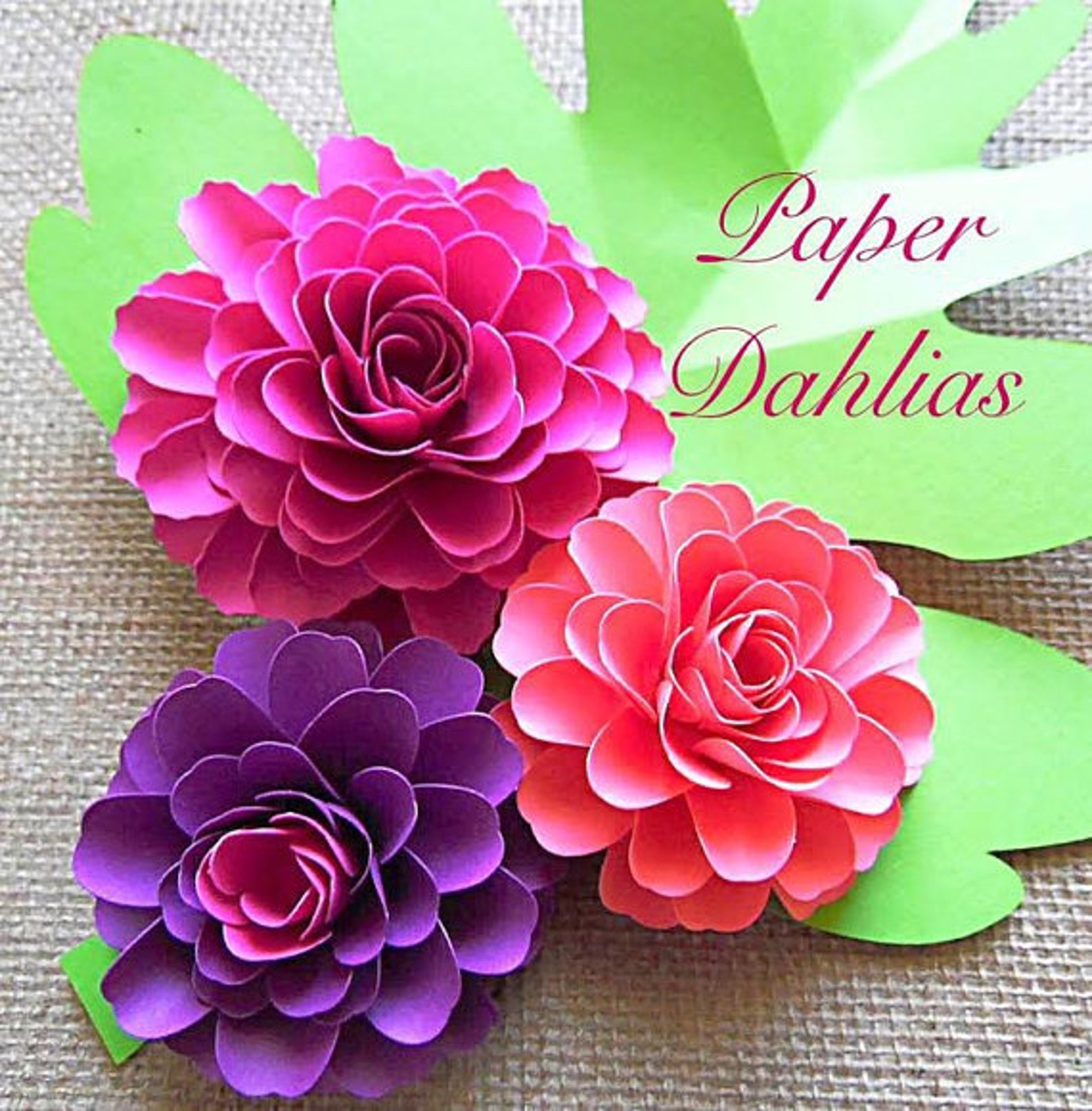 Dahlia Paper Flower Templates, Paper Flowers SVG and PDF Printables ...