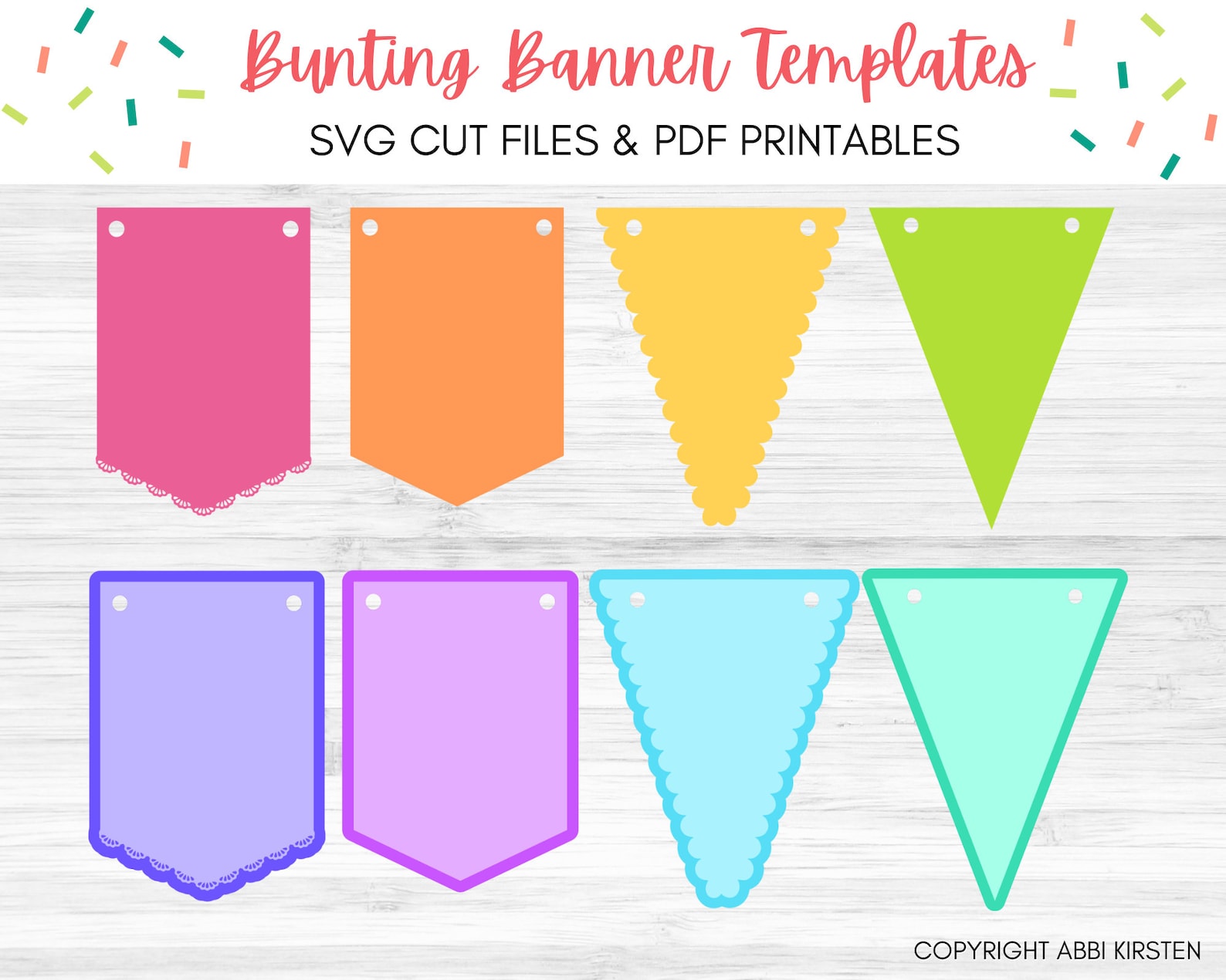 DIY Birthday Banner Bunting Banner SVG Cut Files and PDF | Etsy