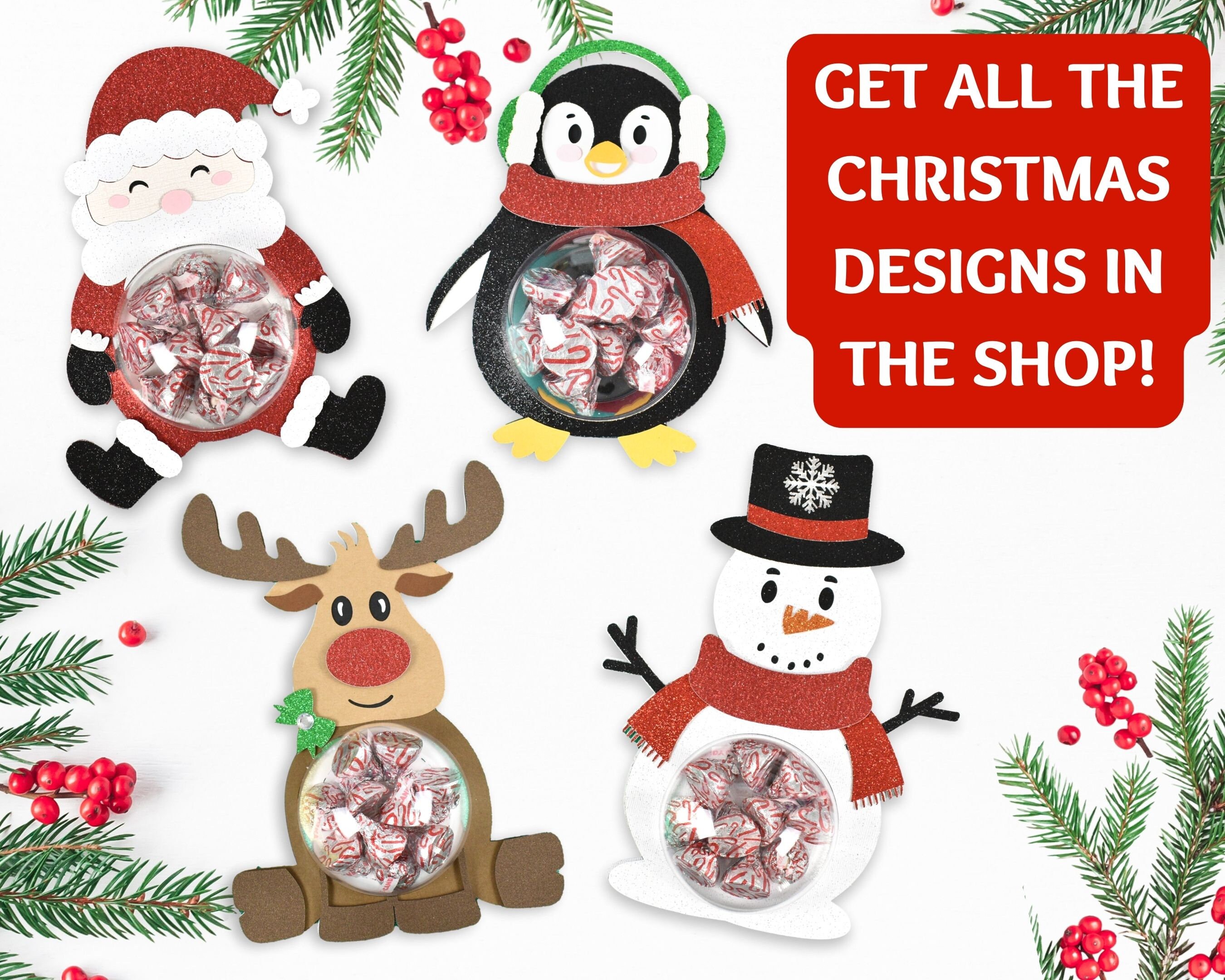 Santa Candy Holders SVG Cut Files Christmas Candy Holder - Etsy