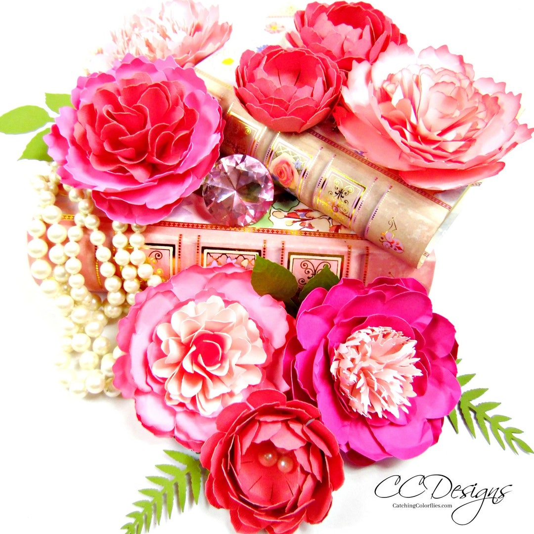 Small Flower Template Patterns- Paper Peony DIY Flower Templates ...