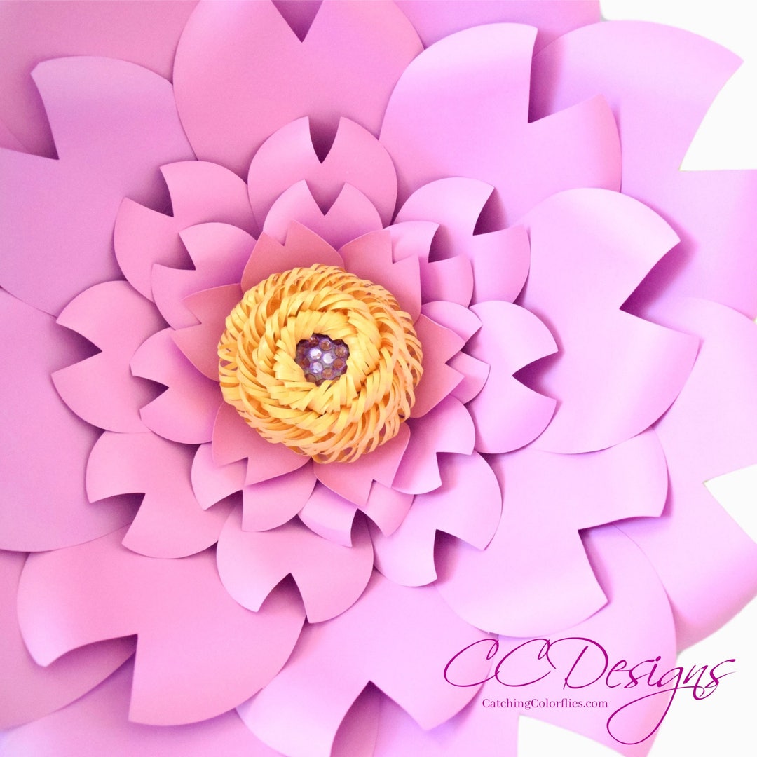 Paper Flower Template, Paper Flower Wall, DIY Paper Flower Tutorial ...