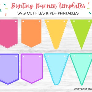 DIY Birthday Banner, Bunting Banner SVG Cut Files and PDF Printable ...