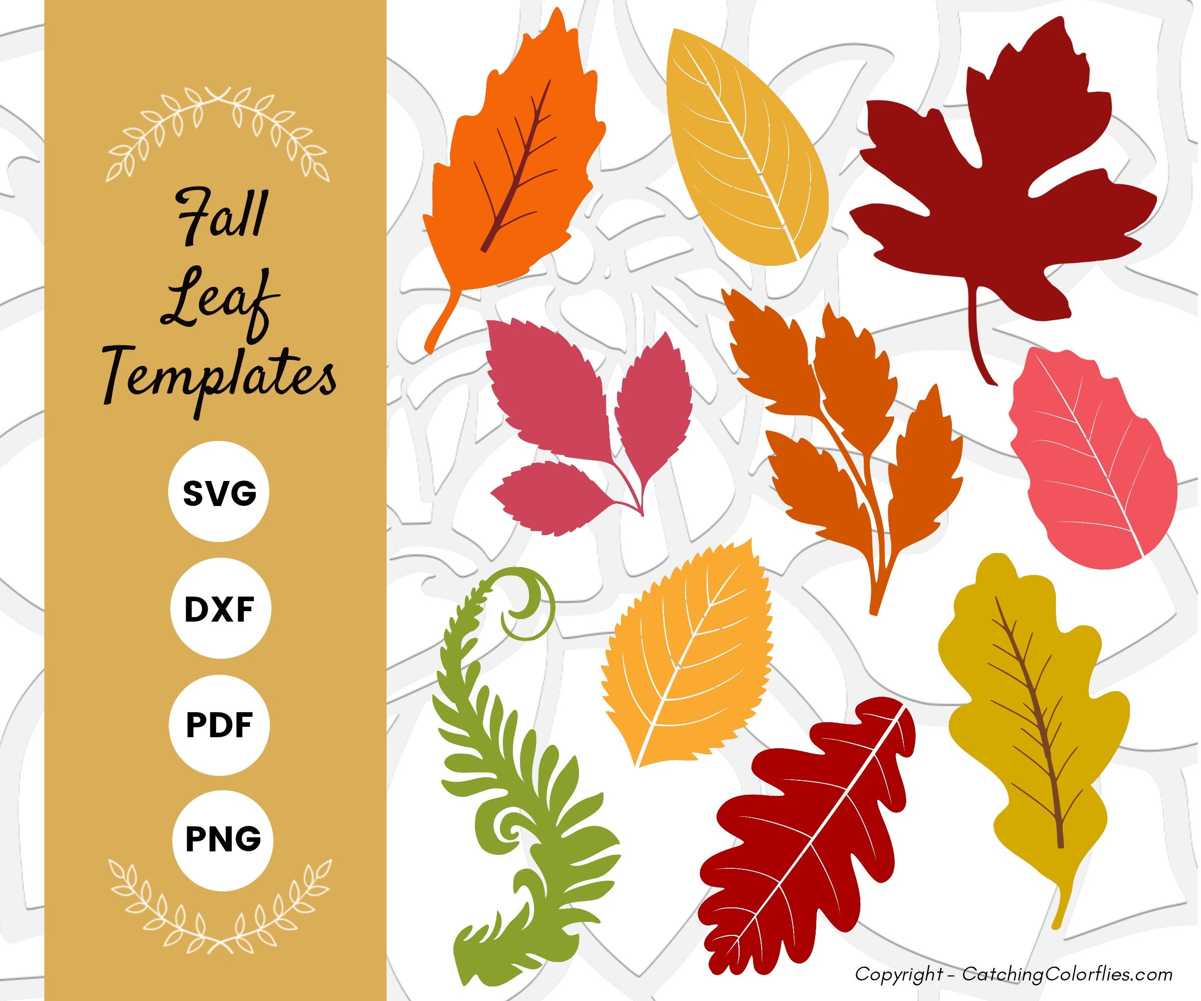 Fall Leaves SVG Bundle Paper Flower Leaf Templates Autumn | Etsy