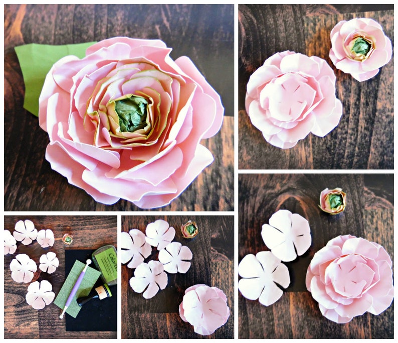 Ranunculus Paper Flower Template, Small Paper Flower Templates ...