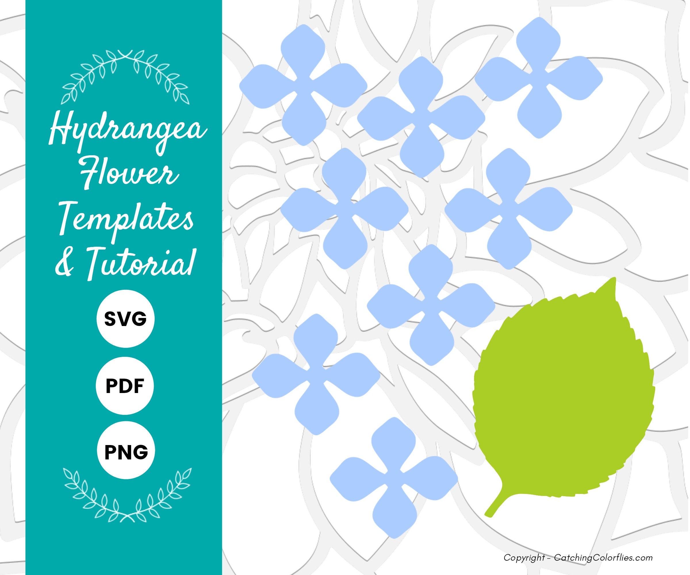 Paper Hydrangea Flower Template Pattern & Tutorial DIY Small - Etsy