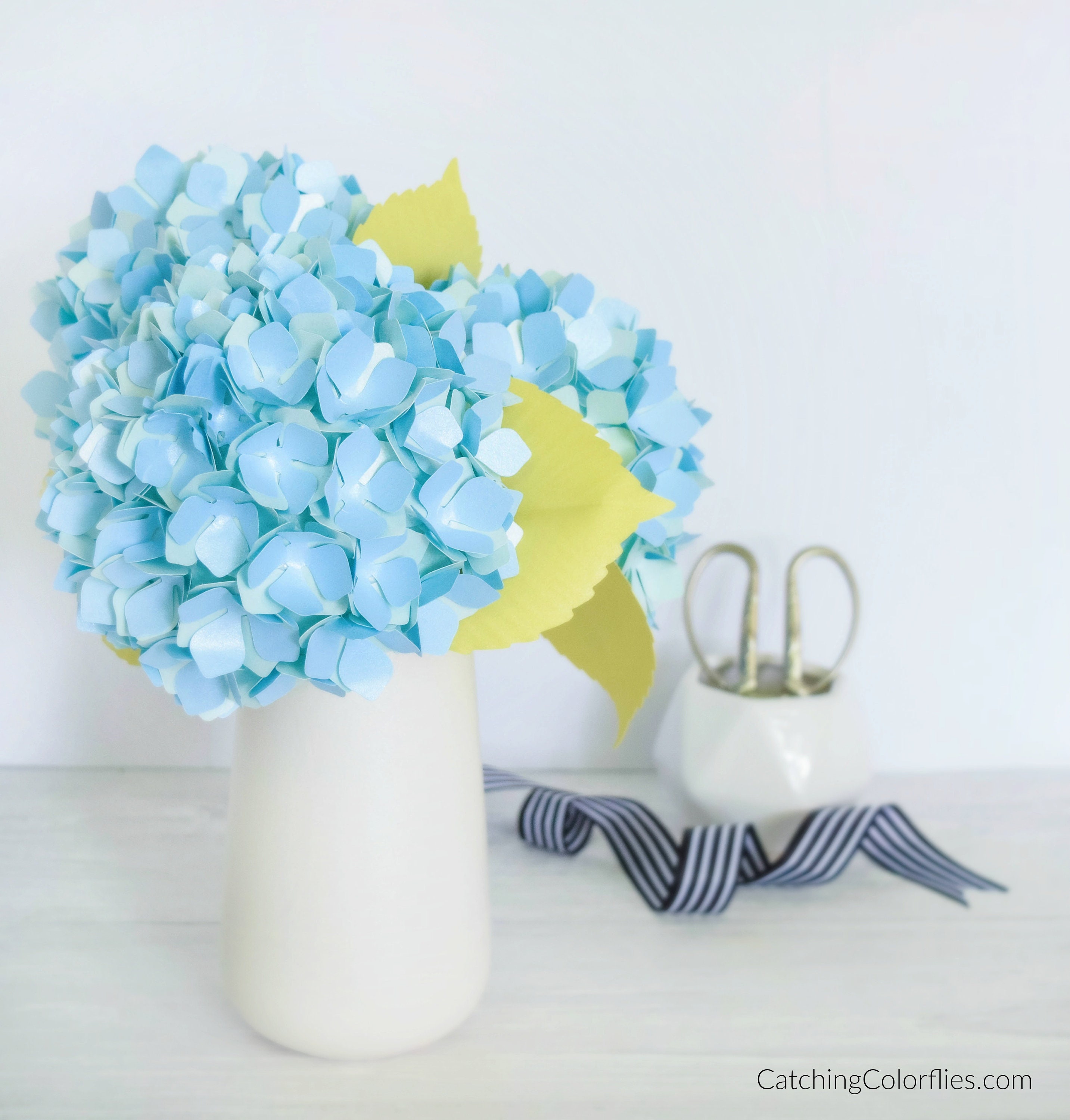 Paper Hydrangea Flower Template Pattern & Tutorial DIY Small - Etsy