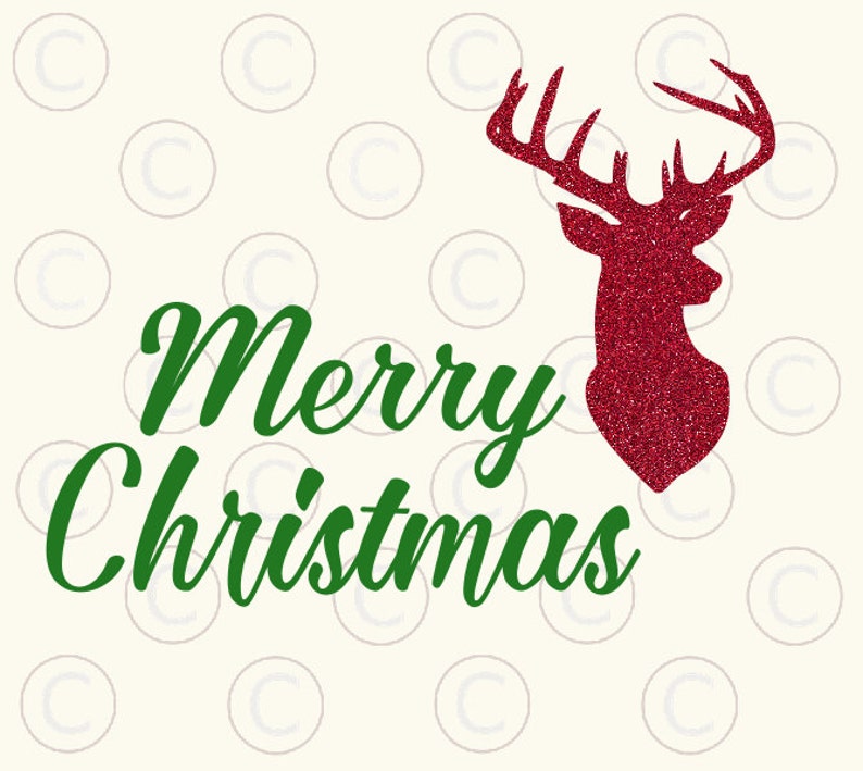 Merry Christmas SVG Cut File, Reindeer Head, Holiday HTV, HTV Cut Files ...
