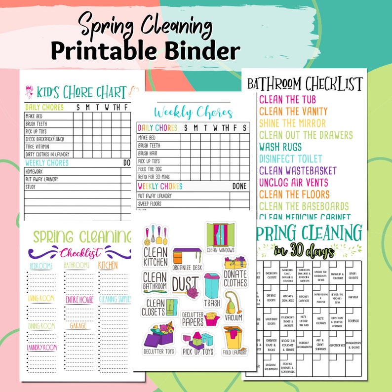 Weekly Cleaning Checklist Kids Chore Charts Cleaning - Etsy Canada