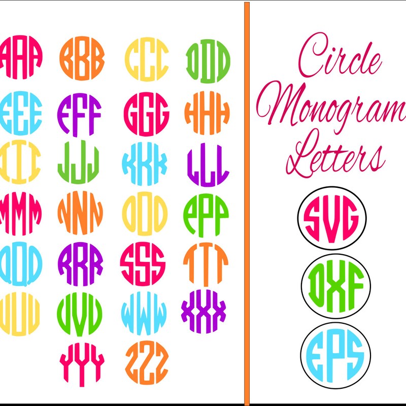 Circle Monograms - Etsy