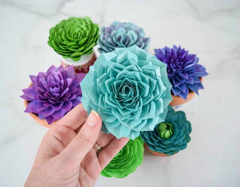 Paper Succulent Plant Flower Template, Succulent SVG Cut Files and PDF ...