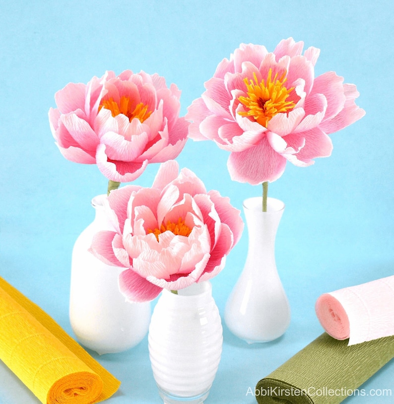 DIY Crepe Peony Paper Flower Template, Peony Paper Flower Svg Cut Files ...