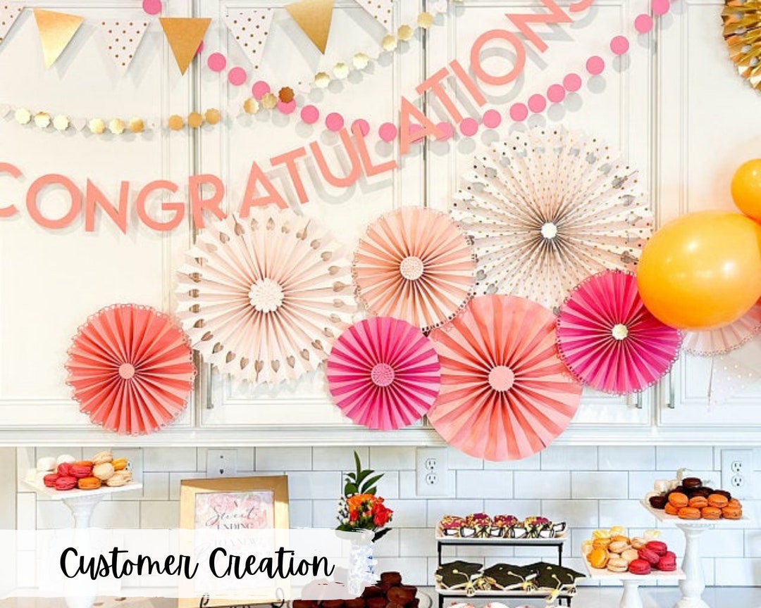 Paper Flower Rosette Fan Decorations, DIY Rosette Templates, Paper ...