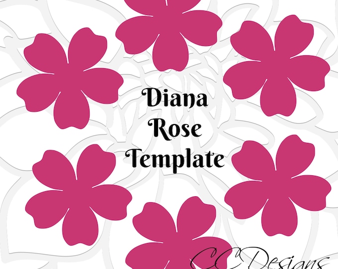 2D Paper Flower Template, Printable PDF DIY Paper Flower Templates ...
