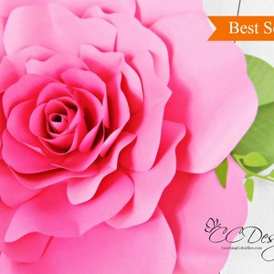 Giant Paper Rose Templates, DIY Large Paper Flowers, Printable PDF ...