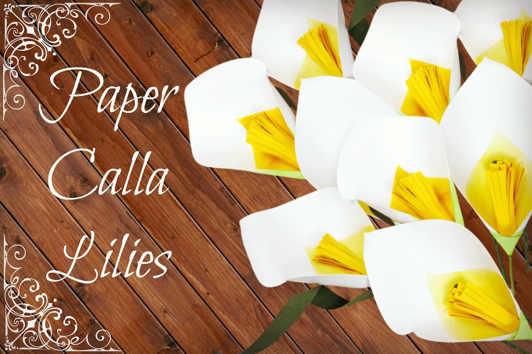 Paper Calla Lily Template & Tutorial, DIY Paper Flower Template, Paper ...
