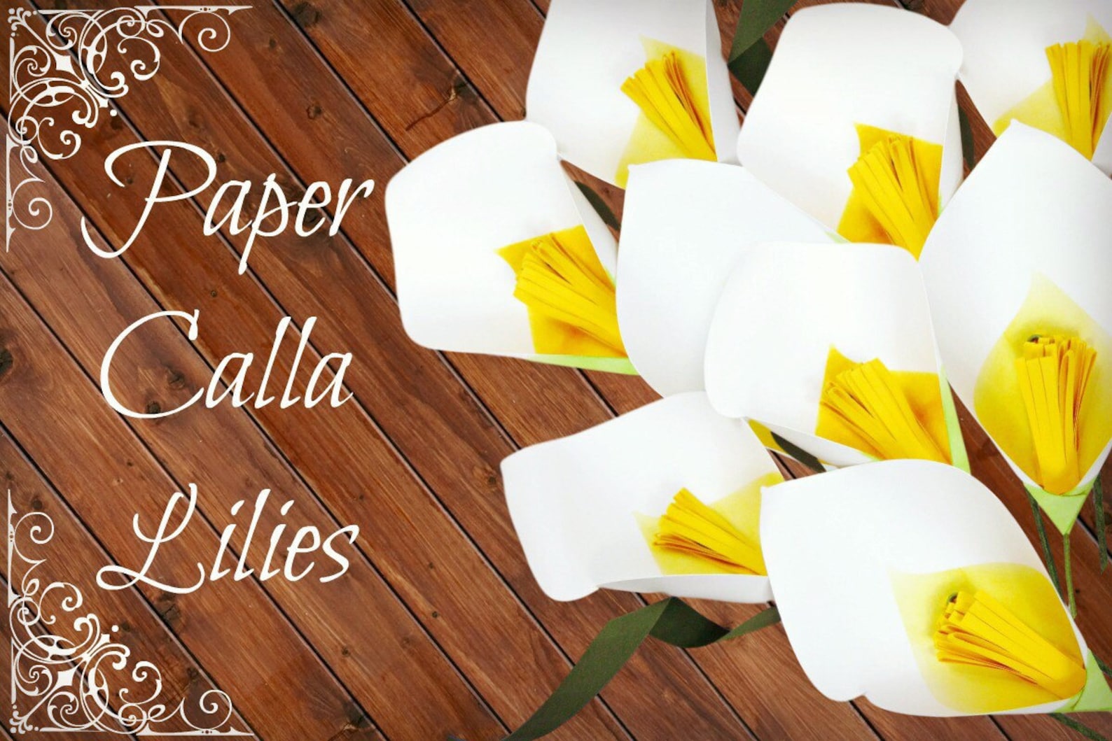 Paper Calla Lily Template & Tutorial, DIY Paper Flower Template, Paper ...