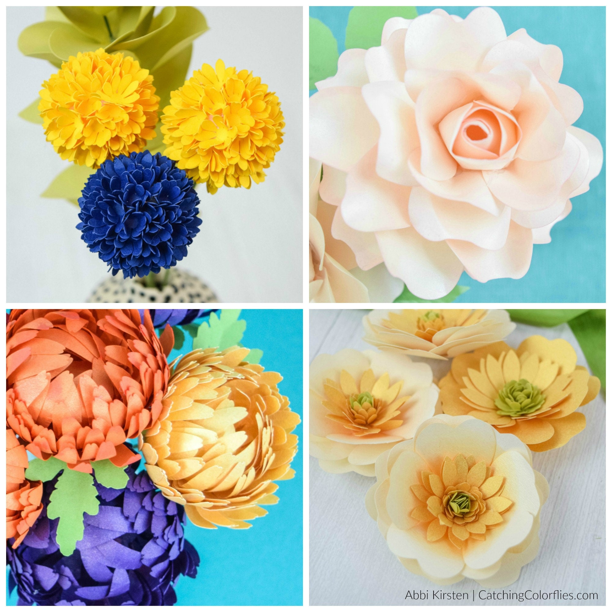 The Joy of Paper Flowers Ebook and Flower Template Bundle, Small Paper ...